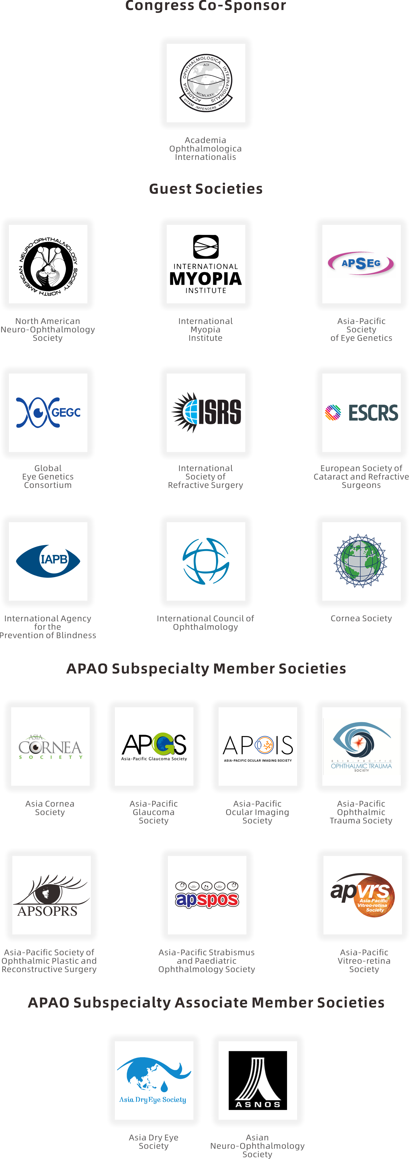 Supporting Organizations – APAO® 2024